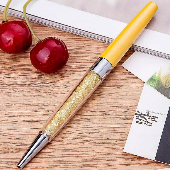 Other | Crystalline Ballpoint Ink Pen Yellow Crystals | Poshmark